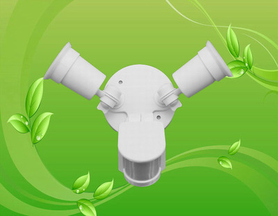 2x10W LED PAR38 fitting with 2pcs HV LED PAR38 lamps, with PIR sensor ...